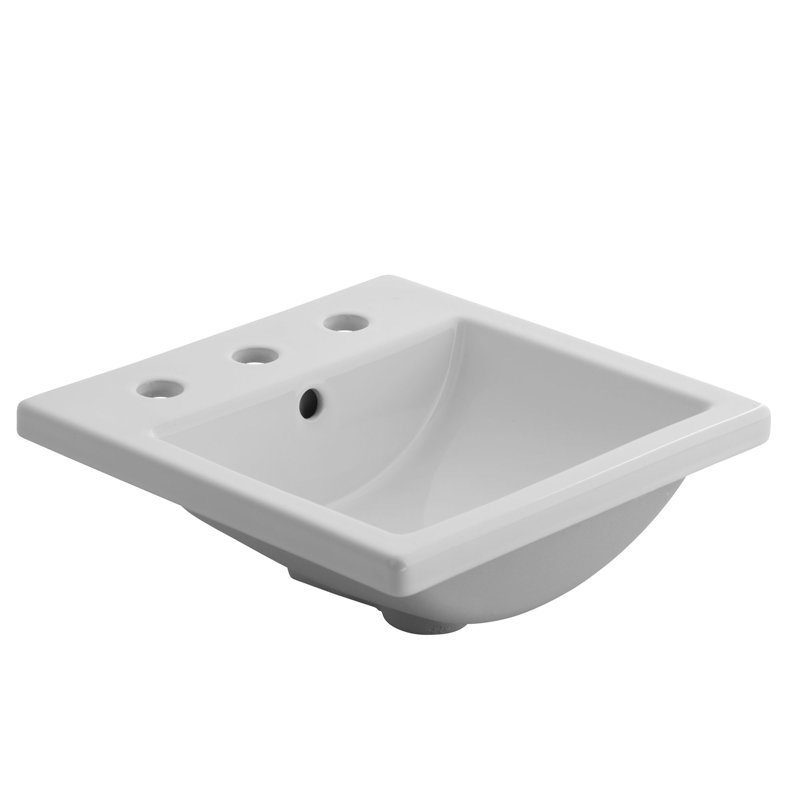 American Standard Studio Ceramic Square Drop-In Bathroom Sink with ...