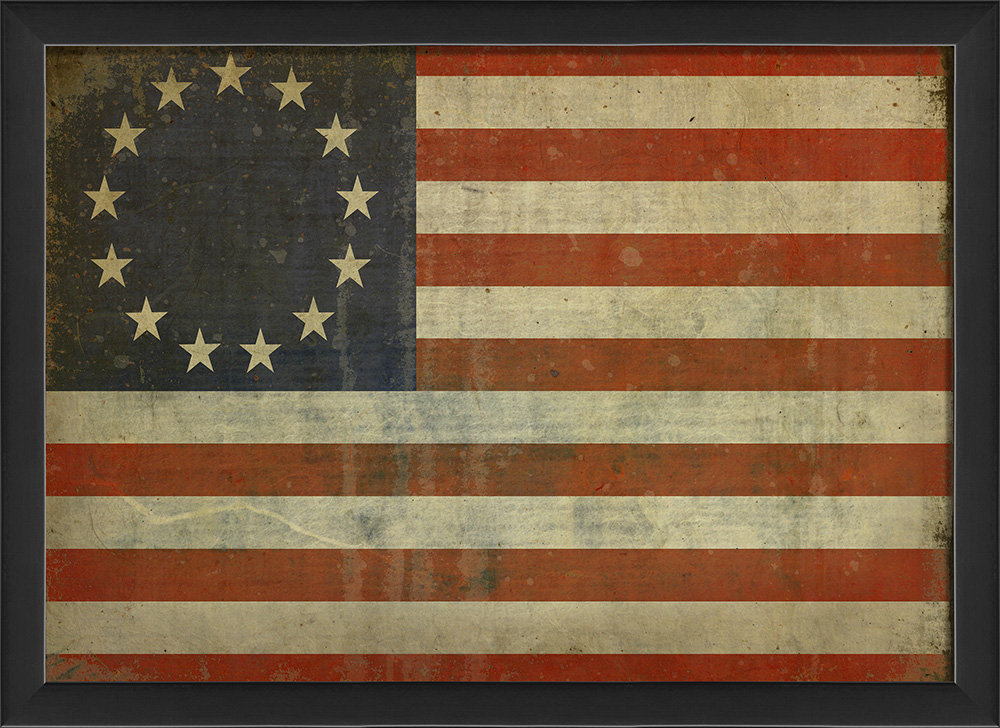 The Artwork Factory Betsy Ross Flag III Framed Graphic Art & Reviews ...