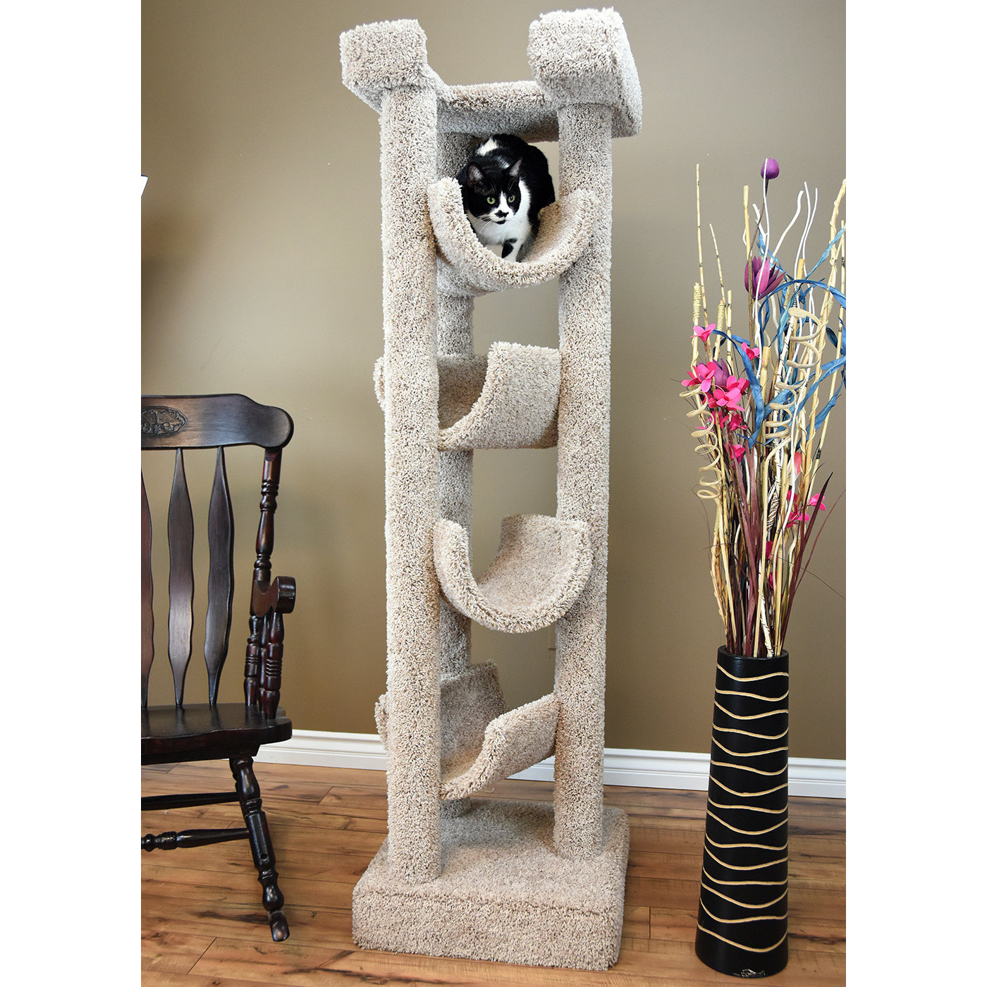 New Cat Condos 72" Premier Solid Wood Cat Tree & Reviews | Wayfair.ca