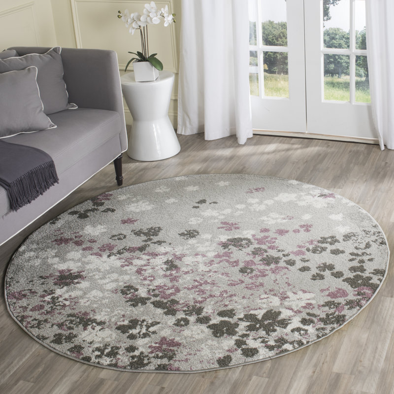 Lark Manor Ales Light Grey/Purple Area Rug & Reviews | Wayfair