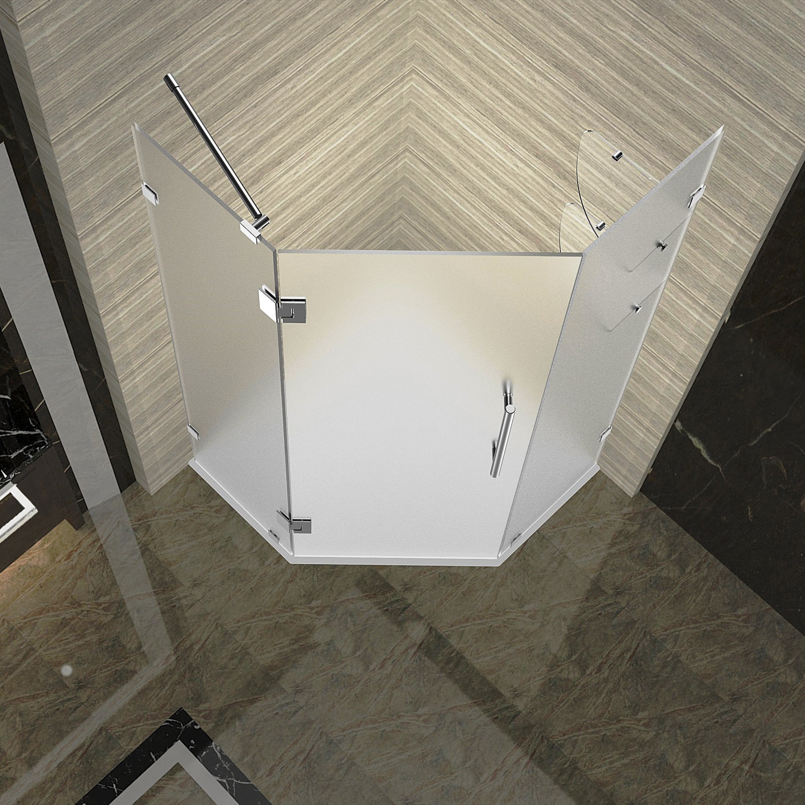 Aston Neoscape Gs 36 X 36 X 72 Completely Frameless Neo Angle Hinged