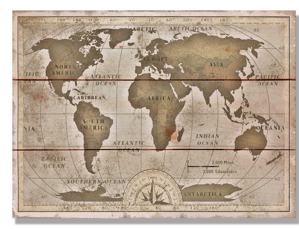 Daydream HQ 'Old World Map' Graphic Art on Wood | Wayfair