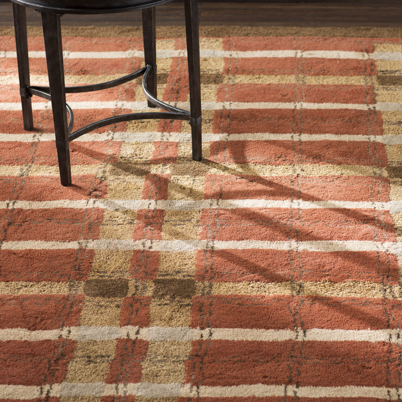 Martha Stewart Rugs Colorweave Plaid Hand-Tufted Rust Area Rug ...