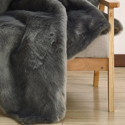 Faux Fur Gray & Silver Area Rugs You'll Love in 2019 | Wayfair