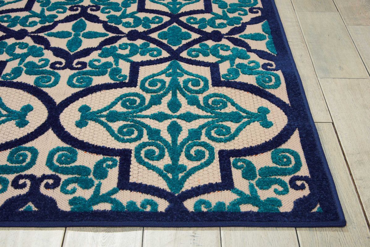 Seaside Navy/Teal Indoor/Outdoor Area Rug & Reviews | Joss & Main