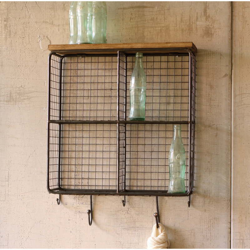 Escondido 20.25" X 23" X 7.25" Wire Mesh Square Cubbies Floating Shelf ...