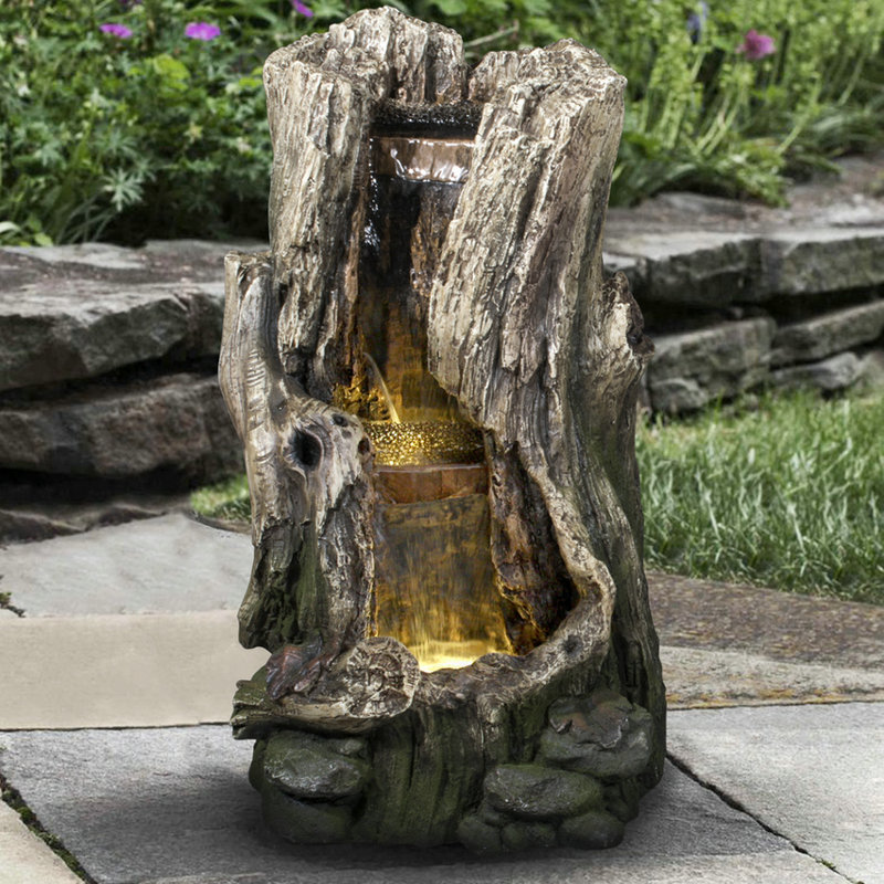 tree trunk water feature