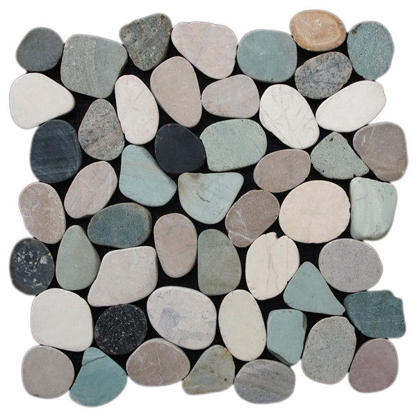 Pebble Tile Sliced Pebble Random Sized Natural Stone Pebble Tile in ...