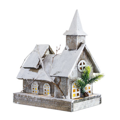 Lighted White Wooden Churches | Wayfair