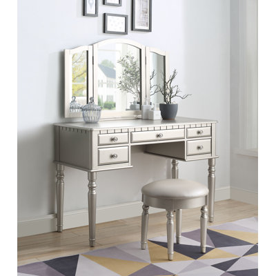 Silver Makeup Vanities You'll Love | Wayfair