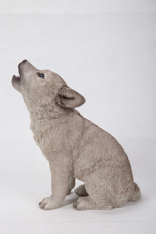 Hi-Line Gift Ltd. Howling Wolf Pup Statue & Reviews | Wayfair