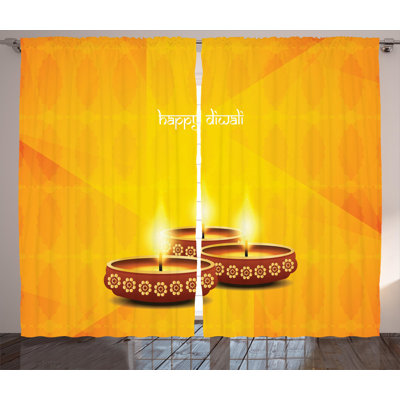 Striped Yellow & Gold Curtains & Drapes You'll Love | Wayfair