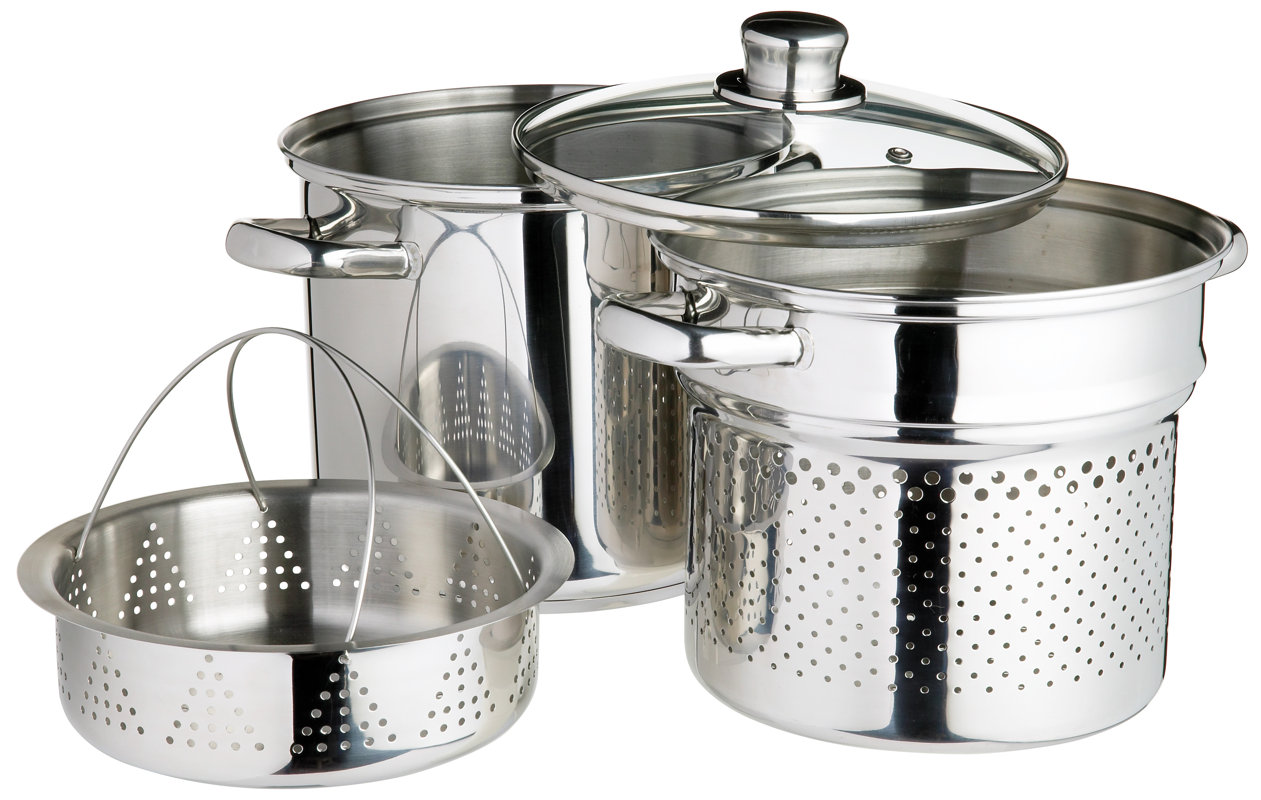 KitchenCraft Italian 4 Piece Pasta Pot with Strainer Inserts and Lid ...