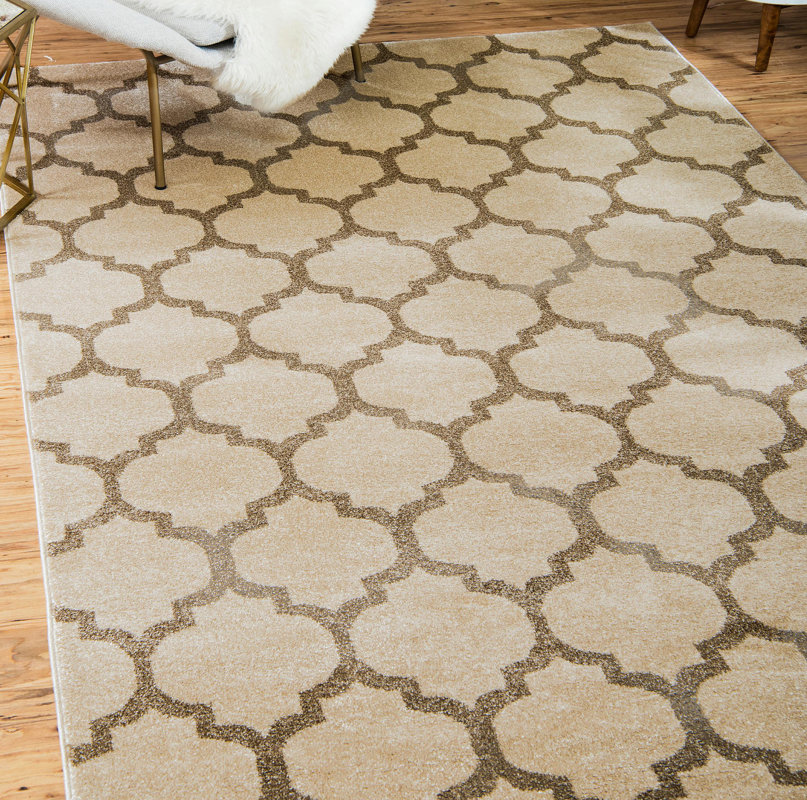 Charlton Home Moore Beige & Tan Area Rug & Reviews | Wayfair