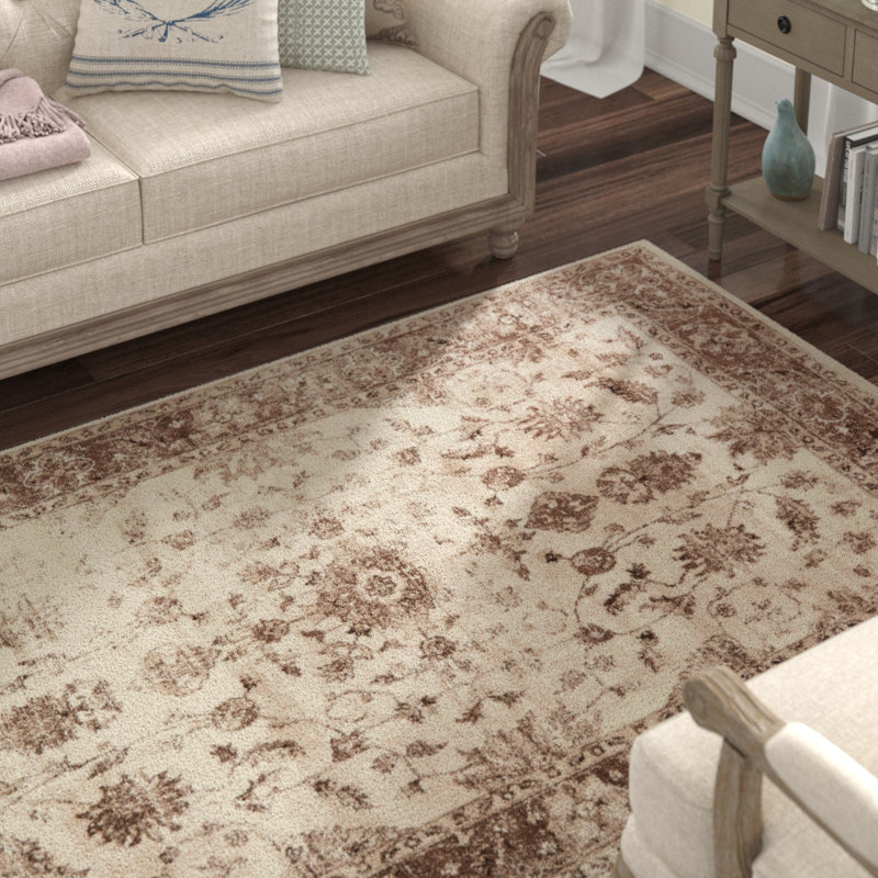 Lark Manor Mathieu Cream/Beige/Brown Area Rug & Reviews | Wayfair