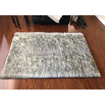 Faux Fur Gray & Silver Area Rugs You'll Love in 2019 | Wayfair
