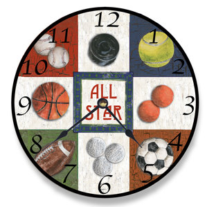 Sports Wall Clocks You'll Love | Wayfair