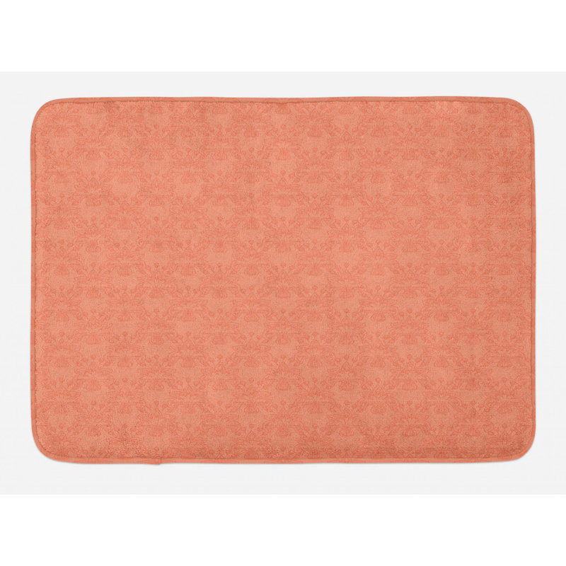 East Urban Home Flower Peach Bath Rug | Wayfair