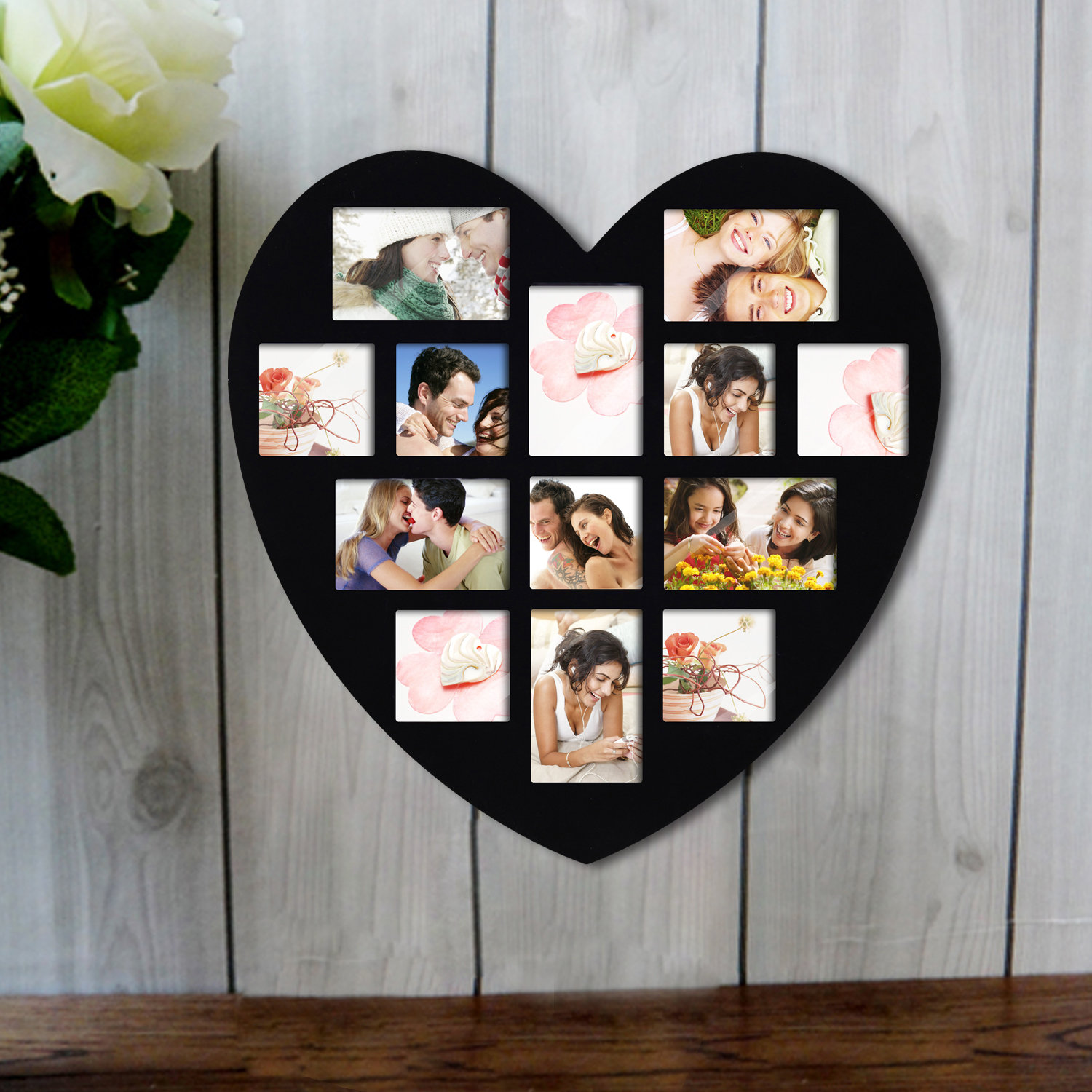 AdecoTrading 13 Opening Heart Collage Picture Frame & Reviews | Wayfair