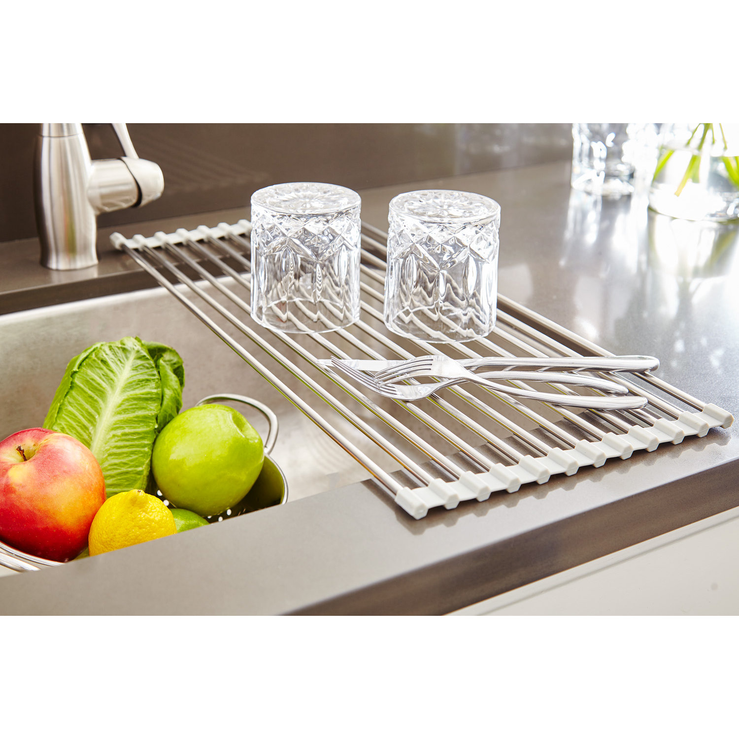 Ienjoyware Llc Over The Sink Roll Up Dish Rack And Reviews Wayfair