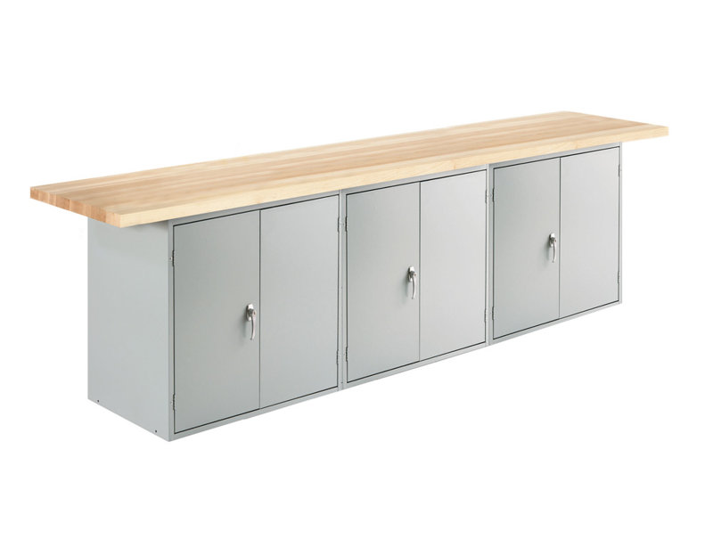 Shain Vertical Locker Unit Wood Top Workbench | Wayfair