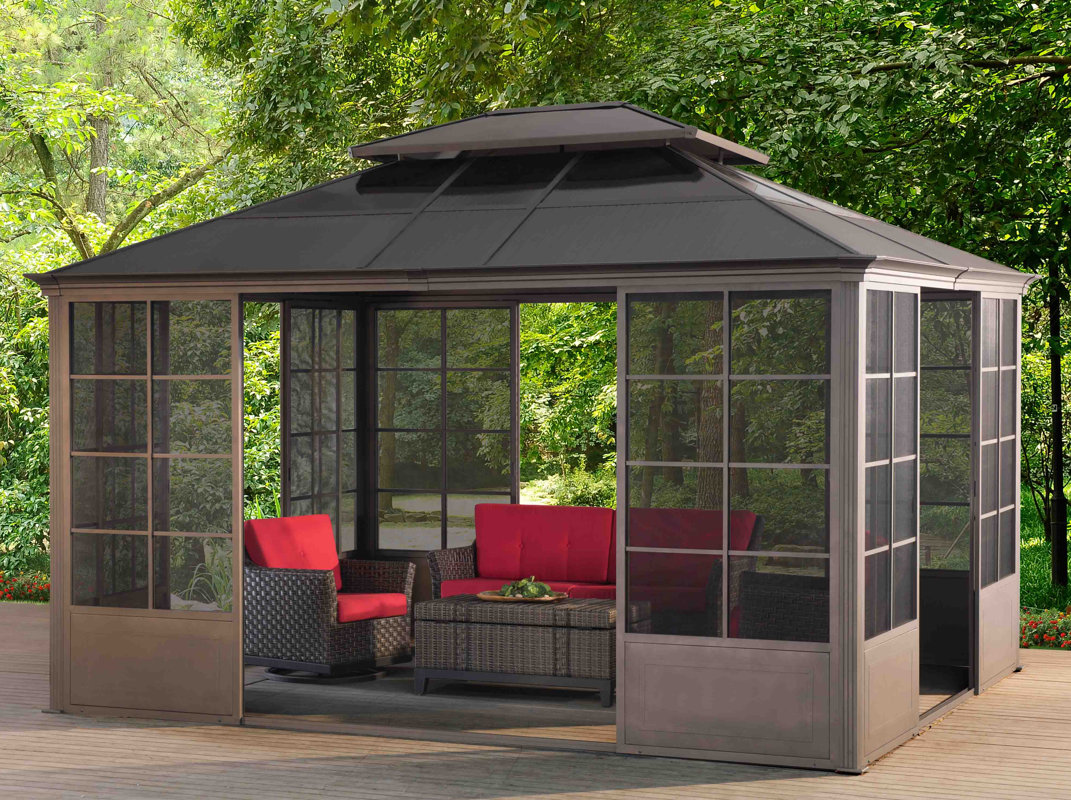 Sunjoy 12 Ft. W x 14 Ft. D Metal Permanent Gazebo & Reviews | Wayfair.ca