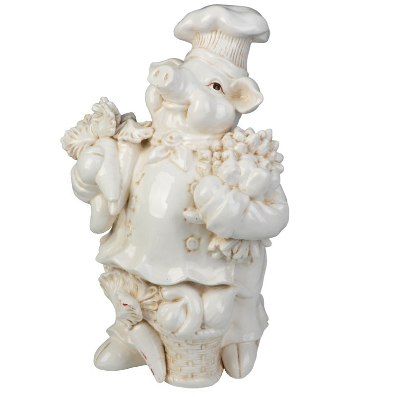 Kaldun & Bogle Chef Pig Antique Statue | Wayfair