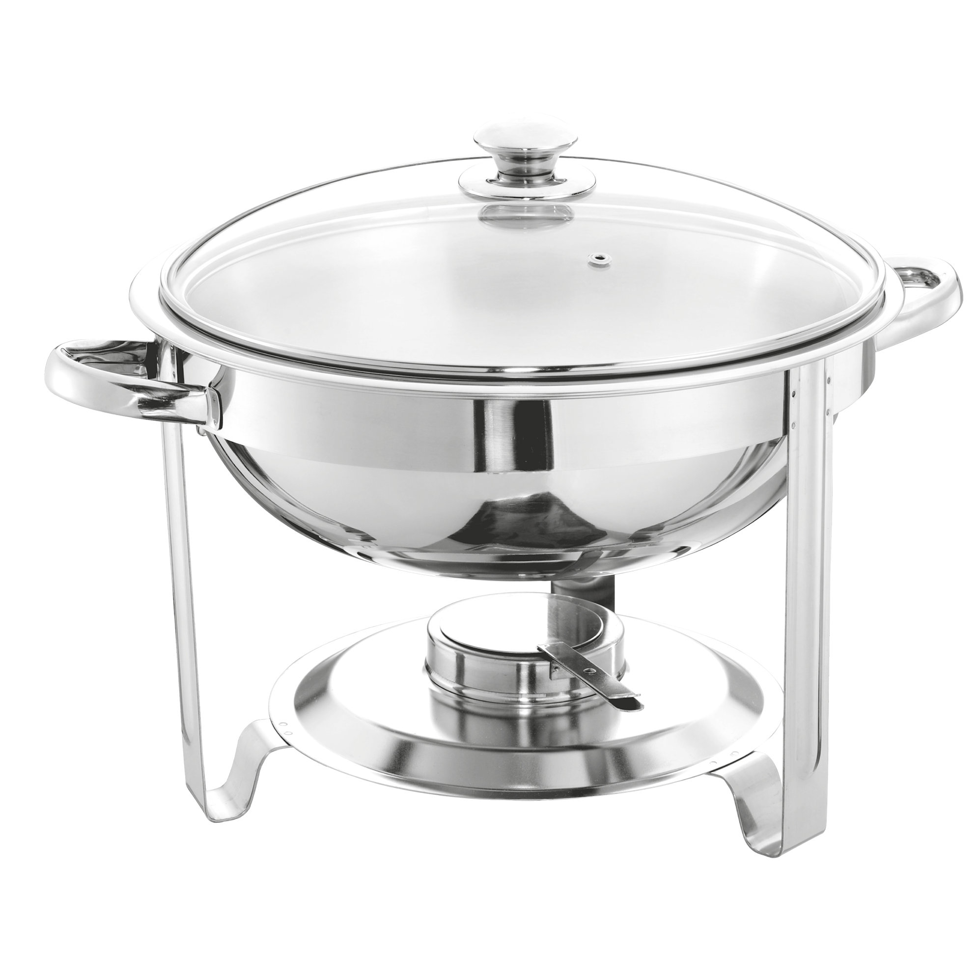 SQProfessionalLtd 5L Round Chafing Dish with Glass Lid | Wayfair.co.uk