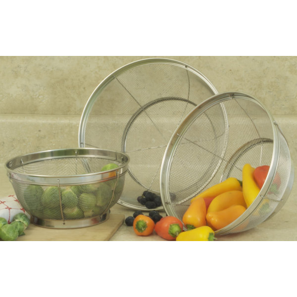 Cook Pro All Purpose 3 Piece Stainless Steel Mesh Colander Set ...