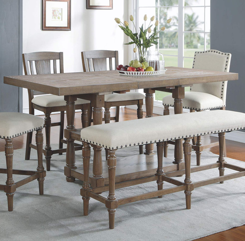 Laurel Foundry Modern Farmhouse Fortunat 6 Piece Counter Height Dining ...