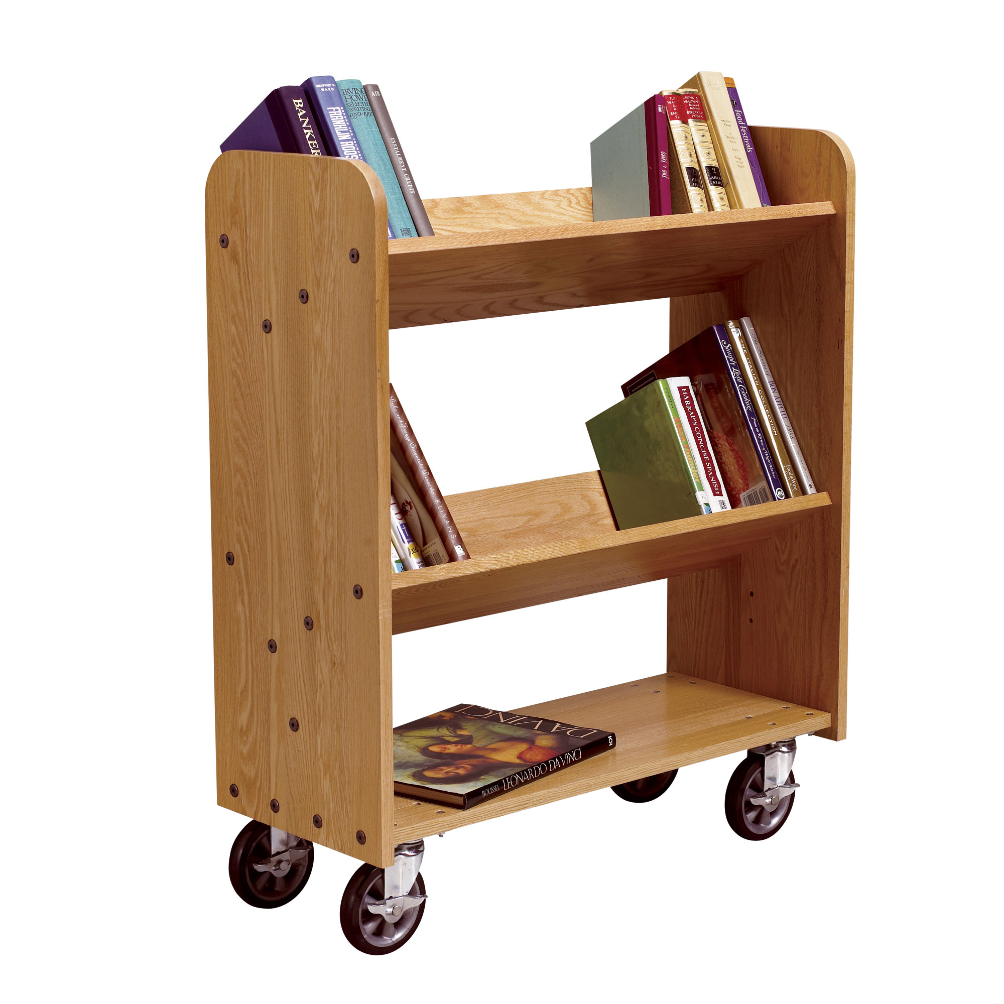 Diversified Woodcrafts Mobile Series Sloped-Shelf Book Cart | Wayfair