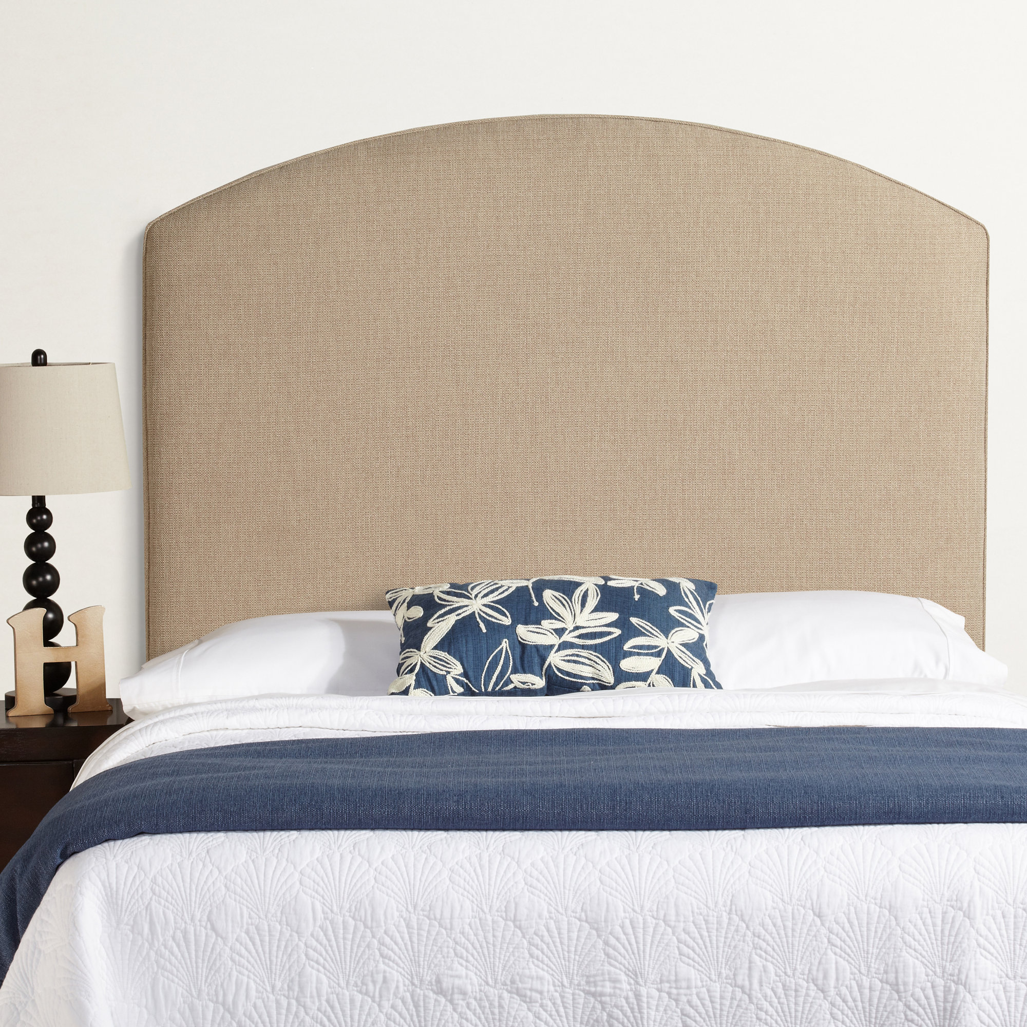 Darby Home Co Dawn Tall Curved Upholstered Panel Headboard & Reviews ...