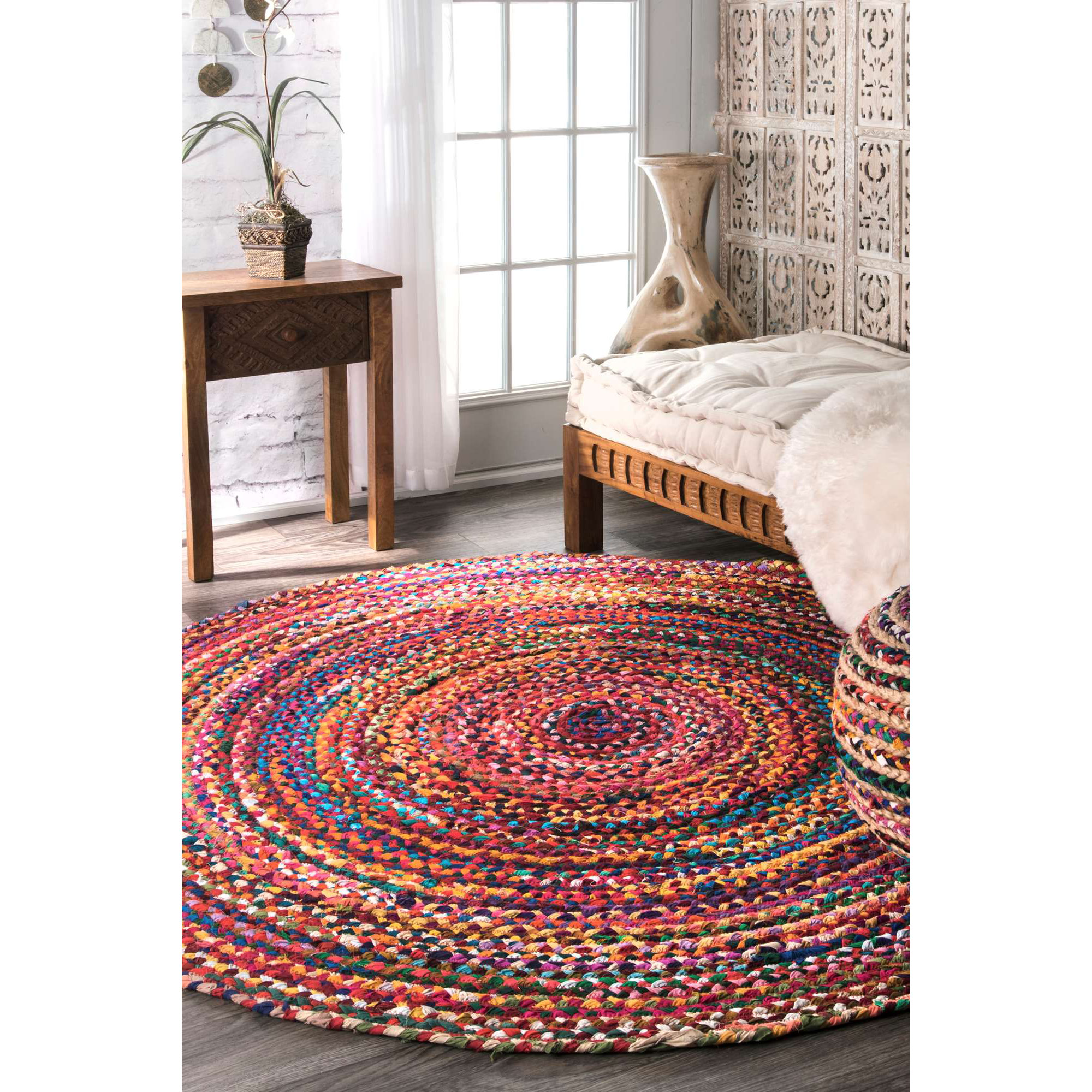 Bungalow Rose Khan Hand-Braided Pink Area Rug & Reviews | Wayfair.ca