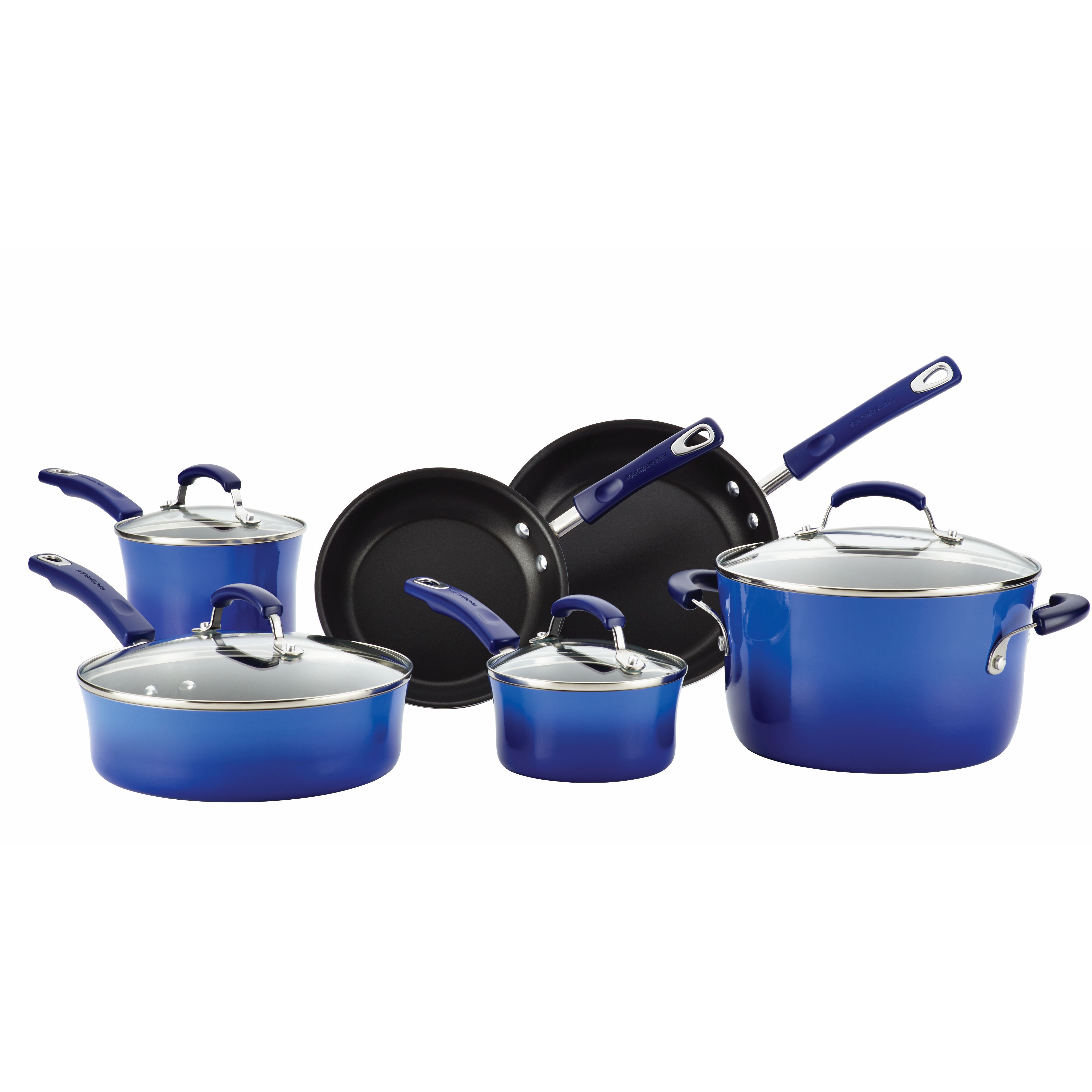 Rachael Ray 10 Piece Non Stick Blue Cookware Set Wayfair Uk