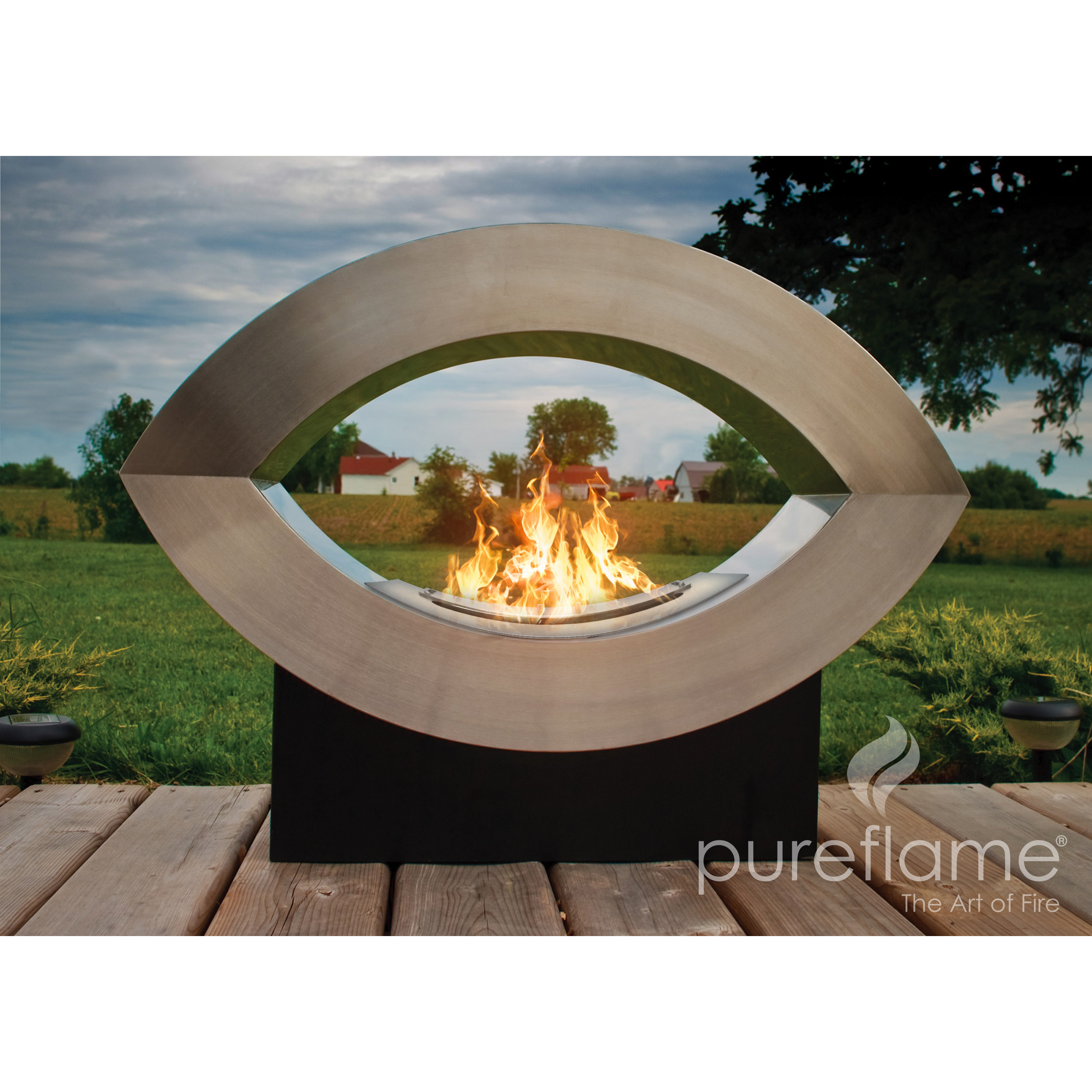 Aquafires Ellipse of Fire Fireplace & Reviews | Wayfair