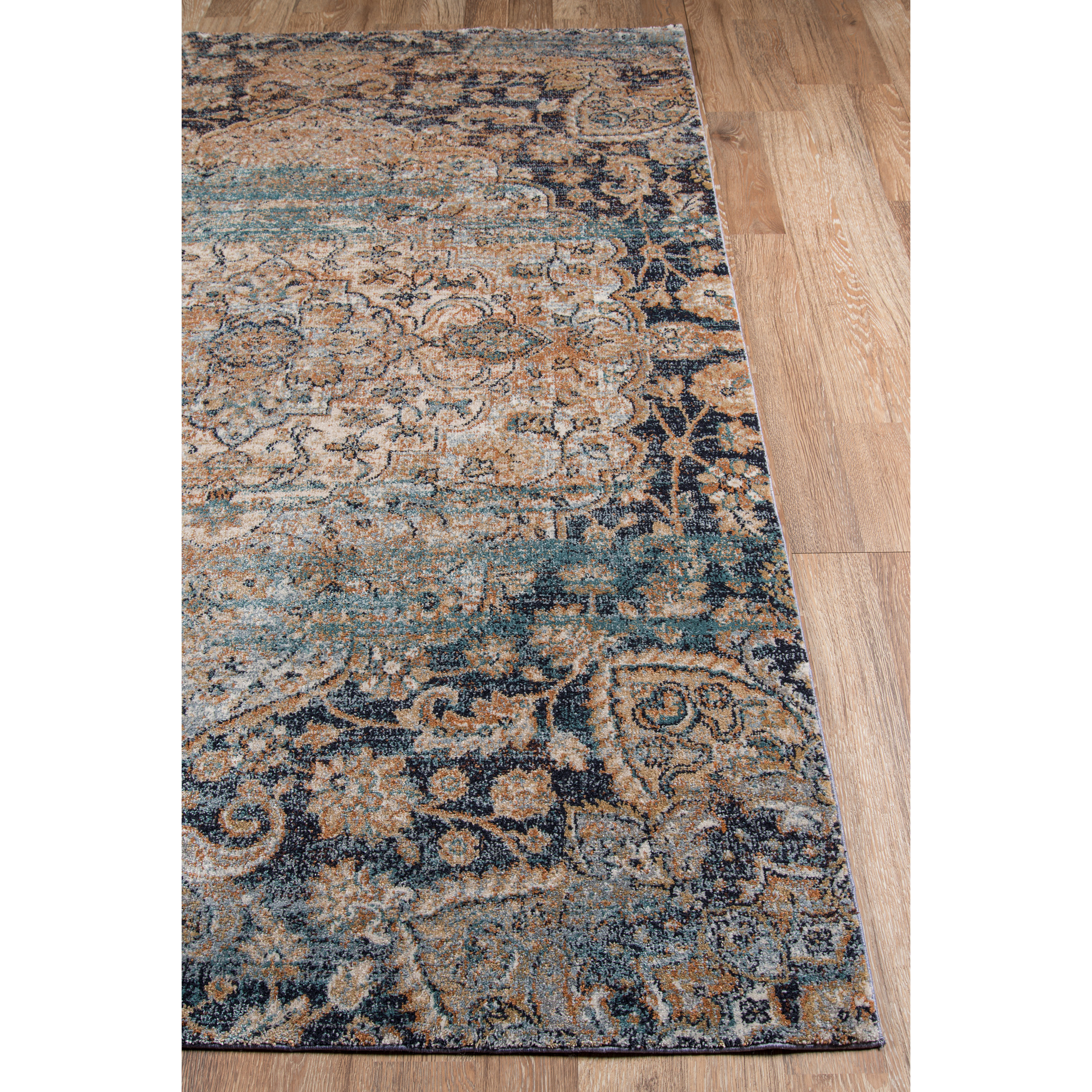 Bungalow Rose Salena Blue/Brown Area Rug & Reviews | Wayfair