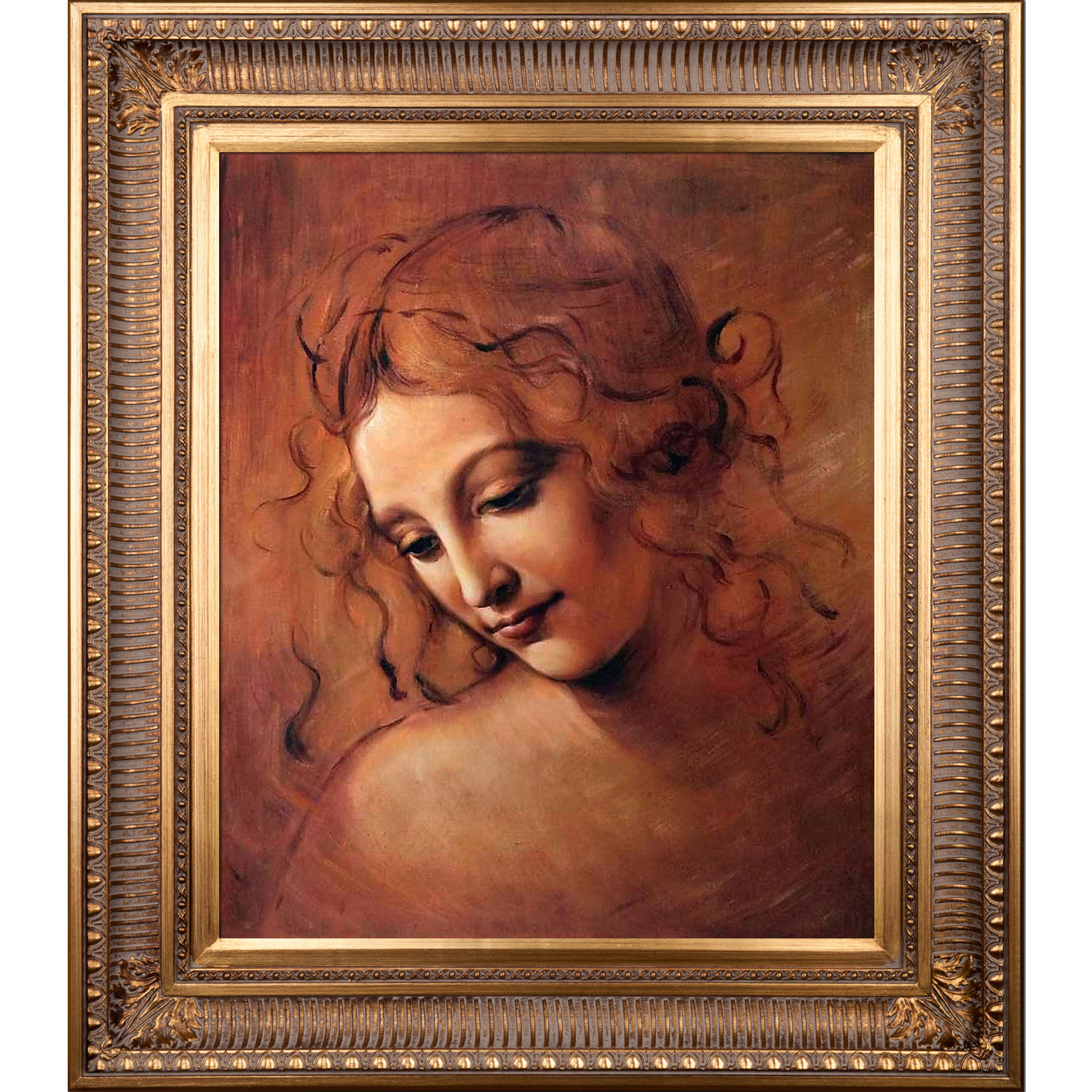La Pastiche "Female Head (La Scapigliata)" by Leonardo Da Vinci Framed Painting Print & Reviews ...